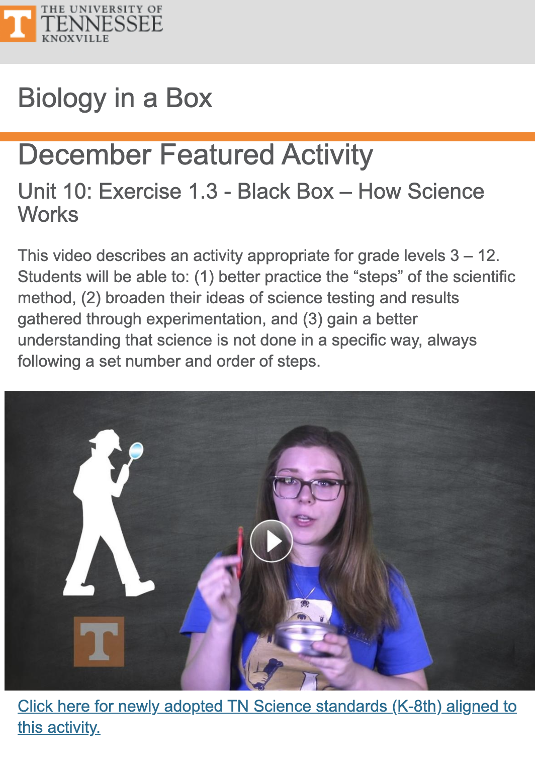 Newsletters - Biology In A Box